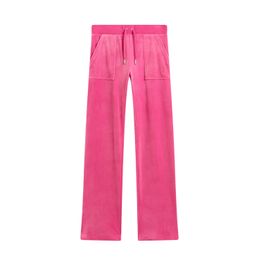 Juicy Couture Damen Sweathose "DEL RAY TRACK PANTS Damen", rosa, Gr. L, Samt, 95% Polyester, 5% Elasthan, Hosen, Trainingshose Damen, Sweathose,
