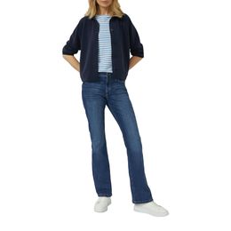 s.Oliver Damen T-Shirt, blau, Gr. 46, gestreift, Jersey, Obermaterial: 100% Baumwolle, Shirts, mit Flammgarnstruktur