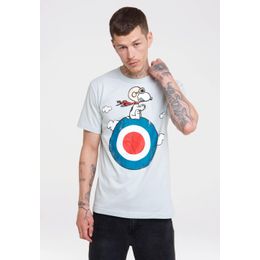 logoshirt Herren T-Shirt "Peanuts - Snoopy Pilot", grau, Gr. M, bedruckt, 100% Baumwolle, Shirts, mit lizenziertem Print