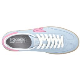 RIEKER SPORT Damen Sneaker "San Diego Swing2GO", Gr. 45, blau, Veloursleder, unifarben mit Farbeinsatz, Schuhe, Retro-Sneaker, Freizeitschuh,