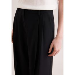 Seidensticker Damen Stoffhose, schwarz, Gr. 46, unifarben, 52% Polyester, 43% Schurwolle, 5% Elasthan, Hosen