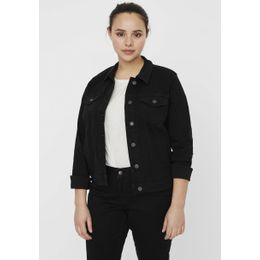 Vero Moda CURVE Damen Jeansjacke "VMRUNA LS SLIM DNM JCK MIX GA CUR NOOS", schwarz, Gr. 48, unifarben, Denim/Jeans, Obermaterial: 72% Baumwolle, 26%