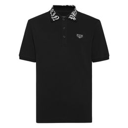 Philipp Plein Herren Poloshirt "Gothic Plein"02, schwarz, Gr. S, Obermaterial: 100% Baumwolle, Shirts