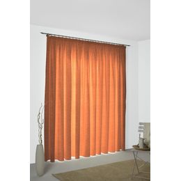 Vorhang WIRTH, B:132cm H:255cm, orange, Jacquard, Polyacryl, Wohnzimmer, Gardinen, "Bachfeld"