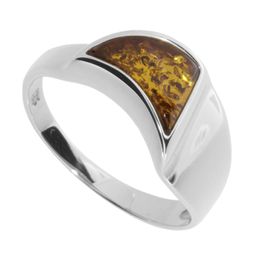 OSTSEE-SCHMUCK Damen Fingerring "- Alea - Silber 925/000 - Bernstein", 52, silber, Fingerringe