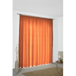 Vorhang WIRTH, B:132cm H:175cm, orange, Jacquard, Polyacryl, Wohnzimmer, Gardinen, "Bachfeld"