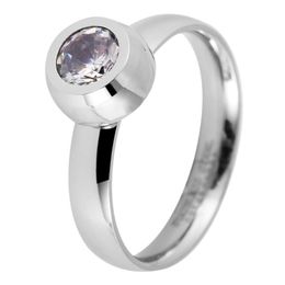 Adelia&acute;s ADELIA ́S Damen Fingerring "Damen Ring aus Edelstahl mit Zirkonia", 52, Edelstahl, silber, Edelstahl, Fingerringe