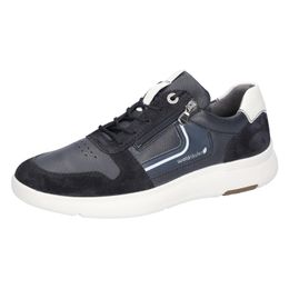 Waldl&auml;ufer WALDL&Auml;UFER Herren Sneaker "HEIKO", Gr. 7, blau, Nappaleder, Veloursleder, Schuhe, Halbschuh, Schn&uuml;rschuh, Bequemschuh in Komfortweite H (= sehr weit)