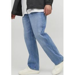 Jack & Jones PlusSize Herren Tapered-fit-Jeans "MIKE ORIGINAL", blau, Gr. 46, JACK & JONES PLUSSIZE, Abriebeffekte, Denim/Jeans, Obermaterial: 85% Baumwolle, 13%