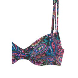 Venice Beach Damen B&uuml;gel-Bikini-Top "Paislee", schwarz, Gr. 38, Paisleymuster, bedruckt, Recycling-Polyamid, Bikini-Oberteile, bedruckt, verstellbare