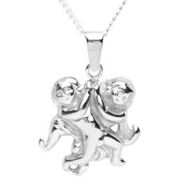 OSTSEE-SCHMUCK Damen Kette mit Anh&auml;nger "- Tierkreiszeichen Zwillinge - Silber 925/000 -", 45, Silber 925 (Sterlingsilber), silber, Silber 925