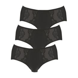 Nina von C. Damen H&uuml;ftslip "3er Pack Damen H&uuml;ftslip Slipboutique", Gr. 44, schwarz, Obermaterial: 93% Baumwolle CO. 7% Elasthan EL., Unterhosen