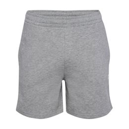 Hummel Damen Shorts "HMLPULSE SWEAT SHORTS", grau, Gr. L, Obermaterial: 51% Baumwolle, 40% Polyester, 9% Viskose, Hosen, mit gesticktem Chevron-Logo,