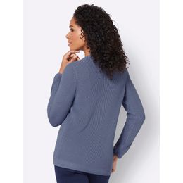 Casual Looks Damen Strickpullover "Pullover", blau, Gr. 38, unifarben, 50% Baumwolle, 50% Polyacryl, Pullover