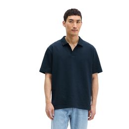 Marc O'Polo MARC O'POLO Herren Poloshirt "aus schwerem Ripp-Jersey", blau, Gr. S, unifarben, Obermaterial: 100% Baumwolle, Shirts