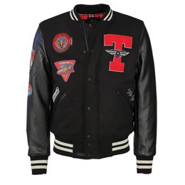Top Gun Herren Bomberjacke "TG22015", schwarz, Gr. XXL, Obermaterial: 40% Wolle, 60% Polyester; Strick: 100% Polyester; Wattierung: 100% Polyester;