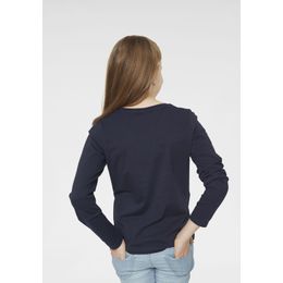 Kangaroos M&auml;dchen Langarmshirt, blau, Gr. 176, bedruckt, Jersey, Obermaterial: 100% Baumwolle, Shirts, taillierter Schnitt, stylischer Print,