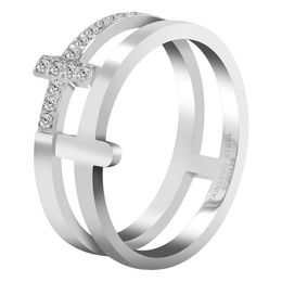 Adelia&acute;s ADELIA ́S Damen Fingerring "Damen Ring aus Edelstahl", 52, Edelstahlsilber, Edelstahl, Fingerringe