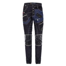 Cipo & Baxx CIPO & BAXX Herren Straight-Jeans "DENIM", blau, Gr. 30, unifarben, 100% Baumwolle, Jeans, Straight Fit-Jeans im stylischen Design, CD639