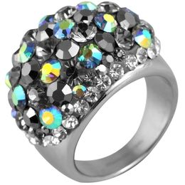 Adelia&acute;s ADELIA ́S Damen Fingerring "Damen Ring aus Edelstahl mit Strass Steinchen", 56, Edelstahl, bunt, Edelstahl, Fingerringe