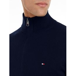 Tommy Hilfiger Herren Cardigan "PIMA ORG CTN CASHMERE ZIP THRU", blau, Gr. M, Strick, Obermaterial: 95% Baumwolle, 5% Kaschmir, Strickjacken