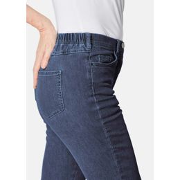 GOLDNER Damen Regular-fit-Jeans "Kurzgr&ouml;&szlig;e Damen Jeans Slim Fit LOUISA mit Stretch-Anteil", blau, Gr. 22, Obermaterial: 70% Baumwolle CO. 27%