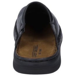 Josef Seibel Herren Clog "Max", Gr. 50, schwarz, Leder, unifarben, Schuhe, Sommerschuh, Schlappen, Urlaub, mit gepolsterter Innensohle