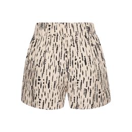 s.Oliver Damen Webshorts, beige, Gr. 36, bedruckt, Web, Obermaterial: 100% Viskose, Hosen, mit Alloverdruck und Bindeg&uuml;rtel, kurze Hose, lockere