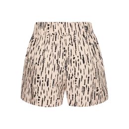 s.Oliver Damen Webshorts "aus luftig-leichter Viskoseware", beige, Gr. 44, bedruckt, Web, Obermaterial: 100% Viskose, Hosen, mit Alloverdruck, kurze