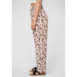 CLOUD 5IVE Damen Stoffhose "CLOUD 5IVE Summer Crepe-Pants with animal print"beige, schwarz, Gr. XL, 95% Polyester, 5% Elasthan, Hosen