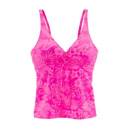 Venice Beach Damen B&uuml;gel-Tankini-Top "Moloka", pink, Gr. 36, bedruckt, Recycling-Polyamid, Bikini-Oberteile, Unter der Brust regulierbar