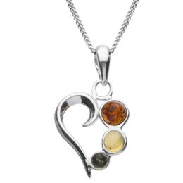 OSTSEE-SCHMUCK Damen Kette mit Anh&auml;nger "- Herz - Silber 925/000 - Bernstein", 42, Silber 925 (Sterlingsilber), silber, Silber 925 (Sterlingsilber),