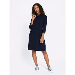 Heine Damen Shirtkleid "Polokleid", blau, Gr. 50, unifarben, 95% Baumwolle, 5% Elasthan, Kleider
