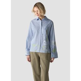 Lecomte Damen Klassische Bluse "Bluse"hellblau, Gr. 38, gestreift, 85%Baumwolle 15%Polyamid, Blusen