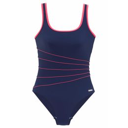 Lascana Damen Badeanzug, bunt, Gr. 36, kontrastfarbene Details, unifarben mit Farbeinsatz, Polyamid, Badeanz&uuml;ge, mit Kontrastpaspelierungen und