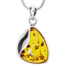 OSTSEE-SCHMUCK Damen Kette mit Anh&auml;nger "- Jeska 28 mm - Silber 925/000 - Bernstein", 42, Silber 925 (Sterlingsilber), silber, Silber 925