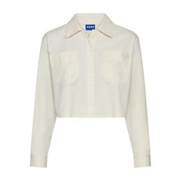 Hugo Damen Hemdbluse "Edia", wei&szlig;, Gr. 42, unifarben, Twill, Obermaterial: 100% Baumwolle, Blusen, im Loose Fit