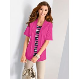 Classic Basics Damen 2-in-1-Shirt "Shirt", pink, Gr. 40, gemustert, gestreift, mehrfarbig, unifarben, 100% Baumwolle, Shirts