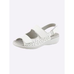 CLASSIC Damen Sandale, Gr. 38wei&szlig;, Glattleder, Schuhe