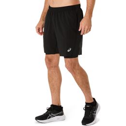 asics Herren Laufshorts "asics CORE 2-N-1 7IN SHORT"performance schwarz, performance schwarz, Gr. S, Obermaterial: 100% Polyester, Hosen