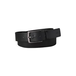 Calvin Klein Herren Lederg&uuml;rtel "WARMTH BUCKLE PEBBLE 35MM FIXED", schwarz, Gr. 125, unifarben, Web, Rindsleder, G&uuml;rtel, Gr&ouml;&szlig;enverstellbar mit