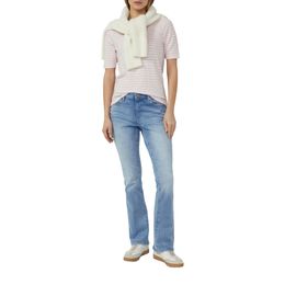 s.Oliver Damen T-Shirt, rosa, Gr. 36, gestreift, Jersey, Obermaterial: 100% Baumwolle, Shirts, mit Flammgarnstruktur