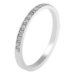 Adelia&acute;s ADELIA ́S Damen Fingerring "Damen Ring aus Edelstahl mit Strass Steinchen", 60, Edelstahlsilber, Edelstahl, Fingerringe