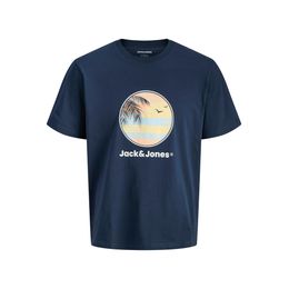 Jack & Jones Jungen T-Shirt "JJPERRY TEE SS CREW NECK JNR"navy blazer, Gr. 176, JACK & JONES JUNIOR, bedruckt, unifarben mit Farbeinsatz, Single Jersey,