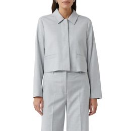 comma, COMMA Damen Jackenblazer, grau, Gr. 42, unifarben, Web, Obermaterial: 69% Polyester, 29% Viskose, 2% Elasthan, Blazer, kurz, mit Hemdkragen und