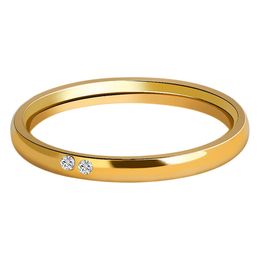 Adelia&acute;s ADELIA ́S Damen Fingerring "Damen Ring aus Edelstahl mit Strass Steinchen", 56, Edelstahlgold, Edelstahl, Fingerringe