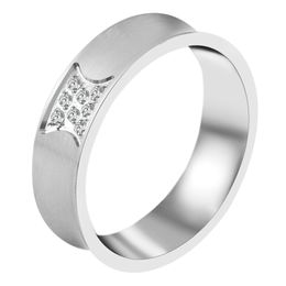Adelia&acute;s ADELIA ́S Damen Fingerring "Damen Ring aus Edelstahl mit Strass Steinchen", 60, Edelstahl, silber, Edelstahl, Fingerringe