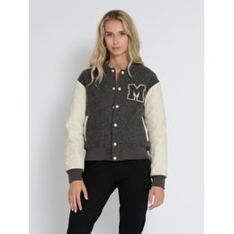 Mustang Damen Blouson "31022240", beige, Gr. M, Obermaterial: 100% Wolle; &Auml;rmel: 100% Lammleder; Innenfutter: 100% Baumwolle; &Auml;rmelfutter: 100%