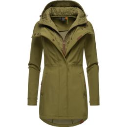 Ragwear Damen Softshellmantel "Ybela", gr&uuml;n, Gr. XL, Au&szlig;enmaterial: 97% Polyester, 3% Elasthan. Innenfutter: 100% Polyester, M&auml;ntel, sportliche,