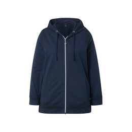 Ulla Popken Zip-Up Hoodie female Blue size 50-52